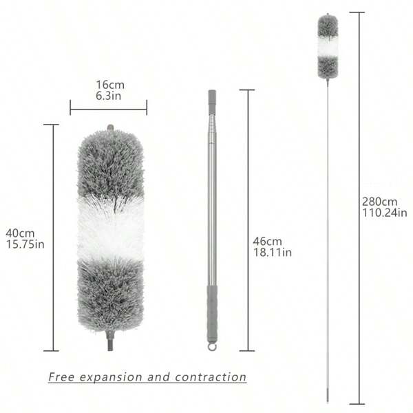 Telescoping Ceiling Broom With Extendable Pole, Spider Web Duster For ...