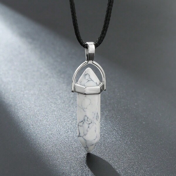 Collier En Cristal Collier En Pierre Gemme Hexagonal Collier Pendentif ...