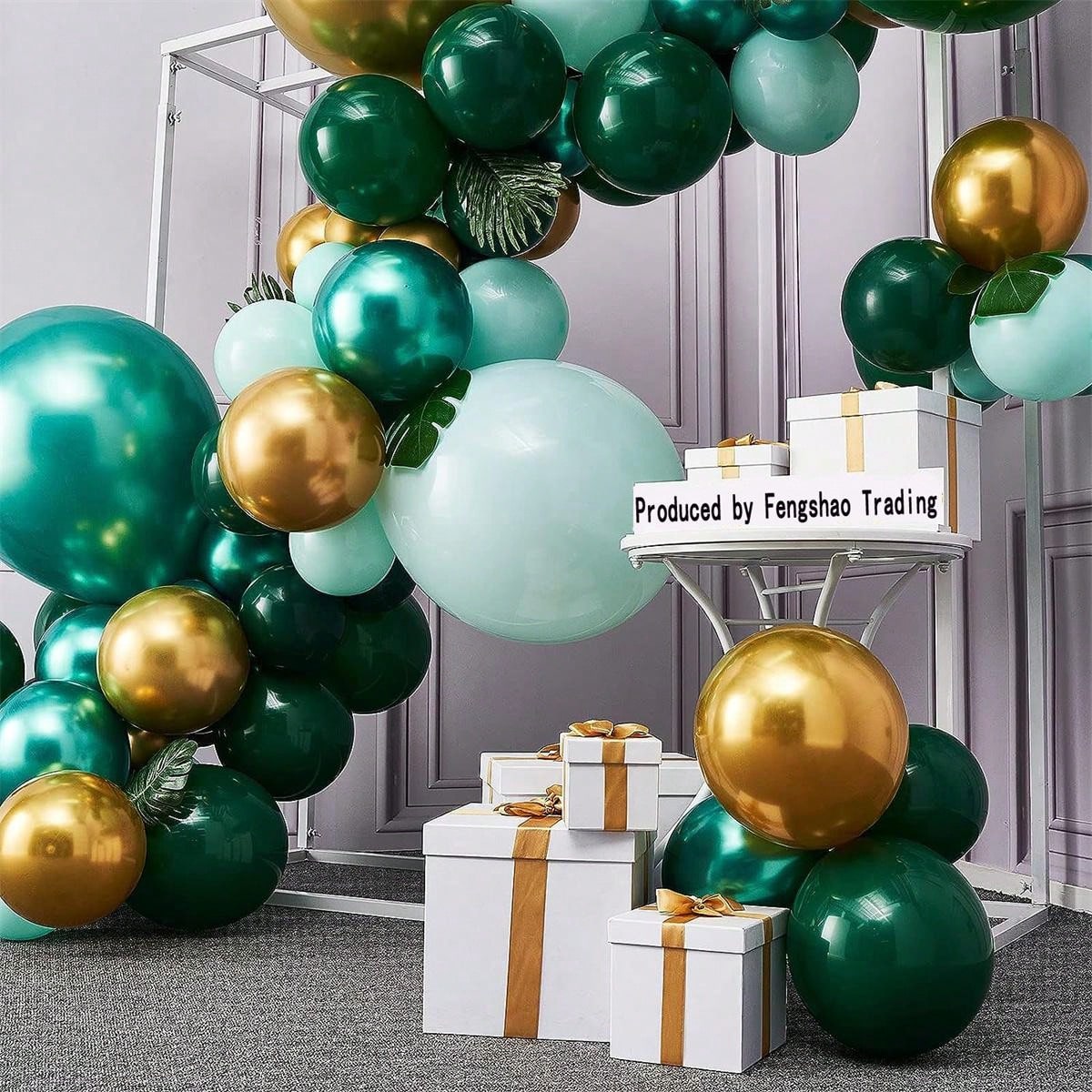 Conjunto De Corona De Globos Verde Y Dorado, 131 Elementos Para Fiestas ...