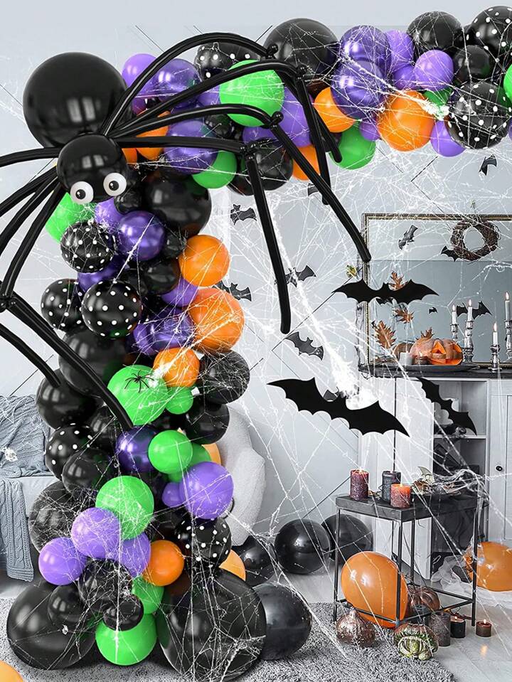 Purple Halloween Polka Dot Background