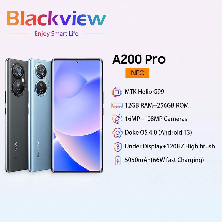 Blackview A200 Pro 12gb Ram 256gb Rom 120hz Amoled Curved Display 108mp ...