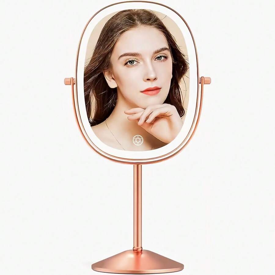 FASCINATE FASCINATE 9'' Oval Beauty Makeup Mirror With 3-Color Dimmable ...