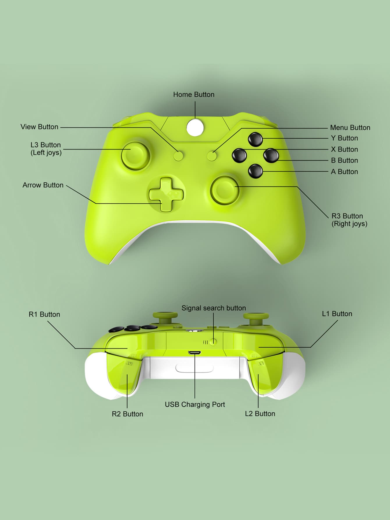 1pc Electric Yellow Wireless Gaming Controller For Xbox One, Compatible ...
