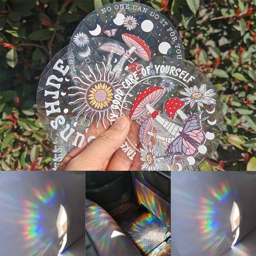 1pc Sun Catcher Colorful Rainbow Prism Static Cling Window Film Glass ...