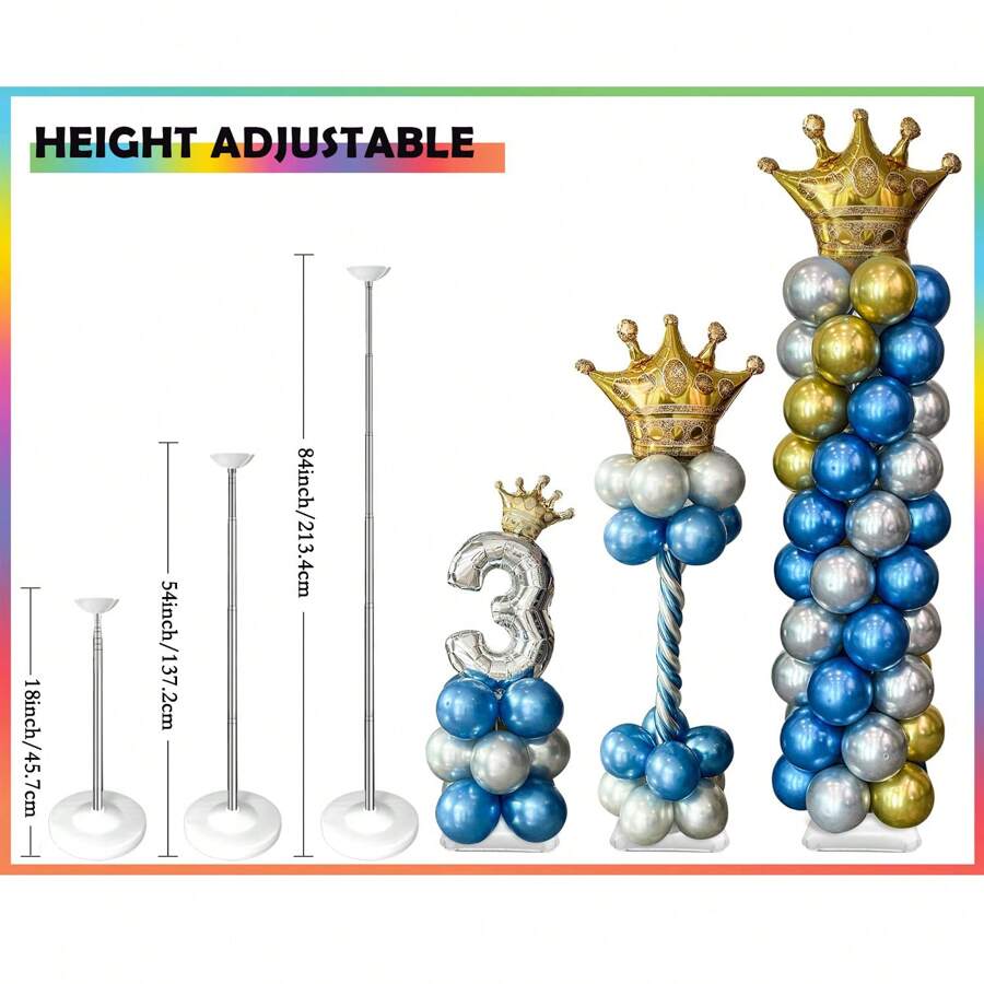 Balloon Column Stand Kit, 2.7ft Adjustable Balloon Tower With Reusable ...