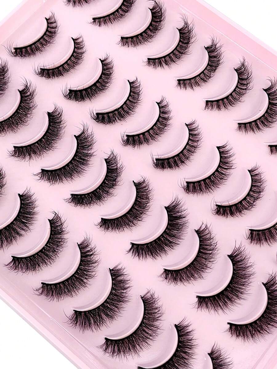 HBZGTLAD 2 Styles 20 Pairs/pack Combination Of Natural False Eyelashes ...