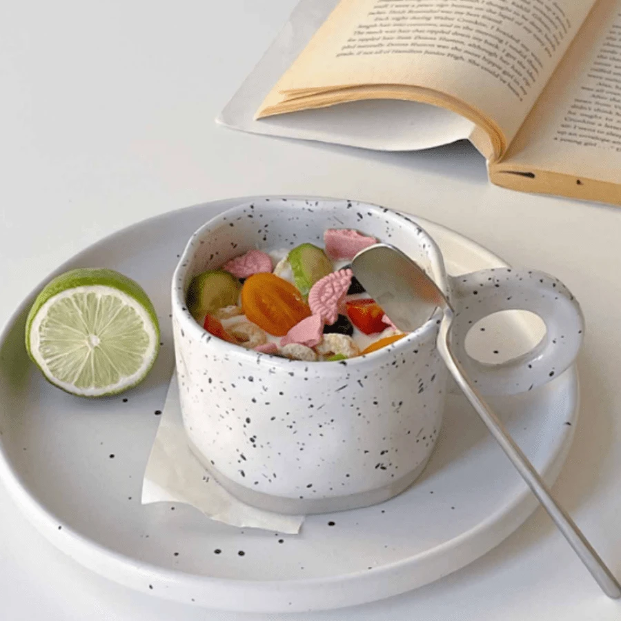 Irregular Ink Splatter Ceramic Cup, Vintage And Simple Breakfast Mug ...