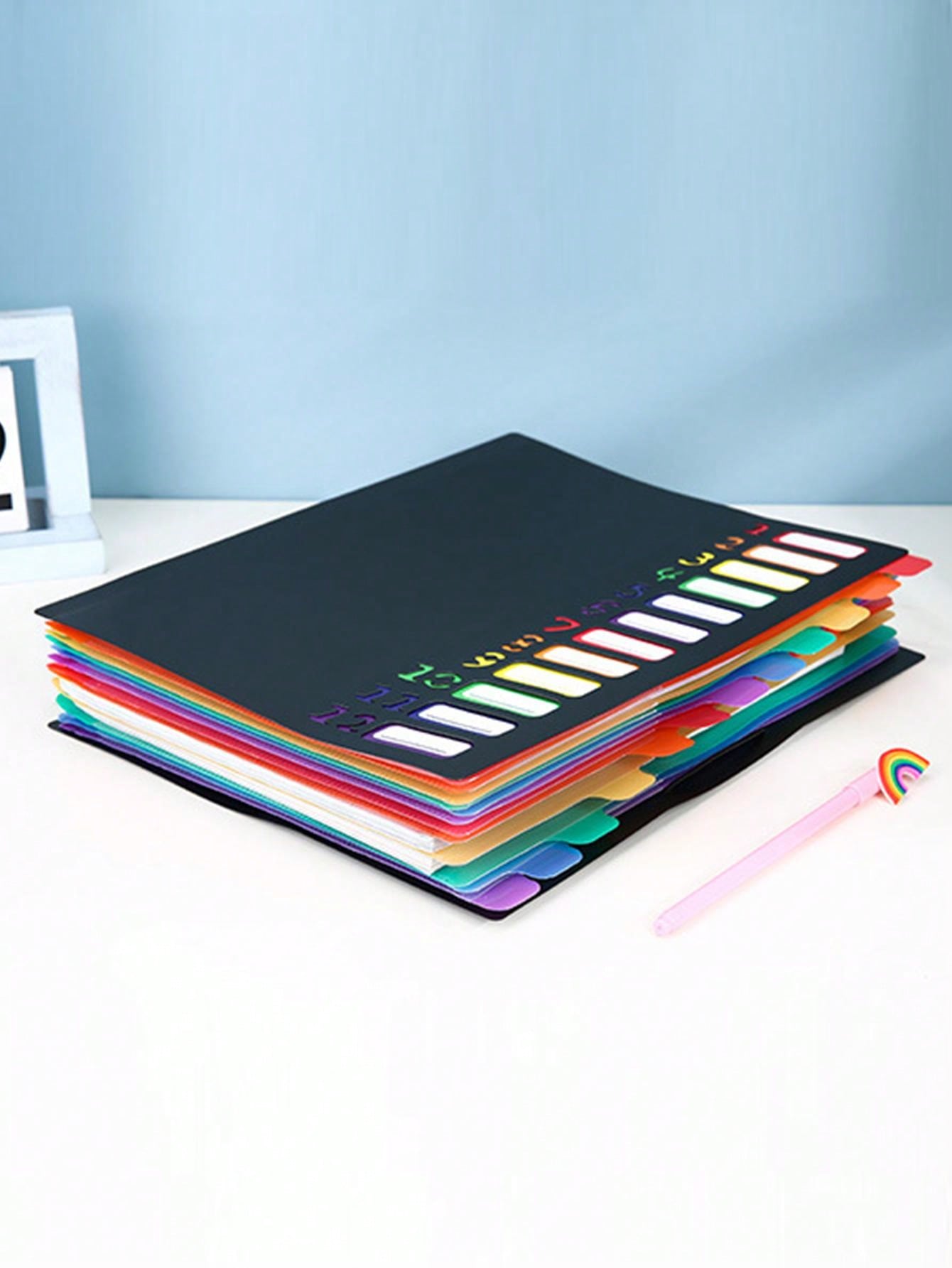 Multilayer A4 Document Organizer With 12 Colored Dividers, Rainbow ...