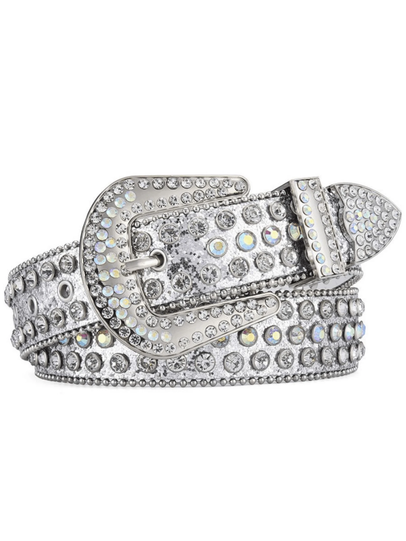 1 pieza Cinturón de cintura con remaches, adornado con cristales, punk ...