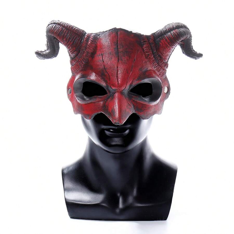1pc Red Half-face Devil Mask For Scary Halloween Costume Party | SHEIN EUR