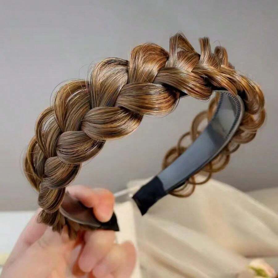 1pc Women's Simple & Stylish Hair Accessory, Fishtail Braid & Twisted Braid Fake Braided ...