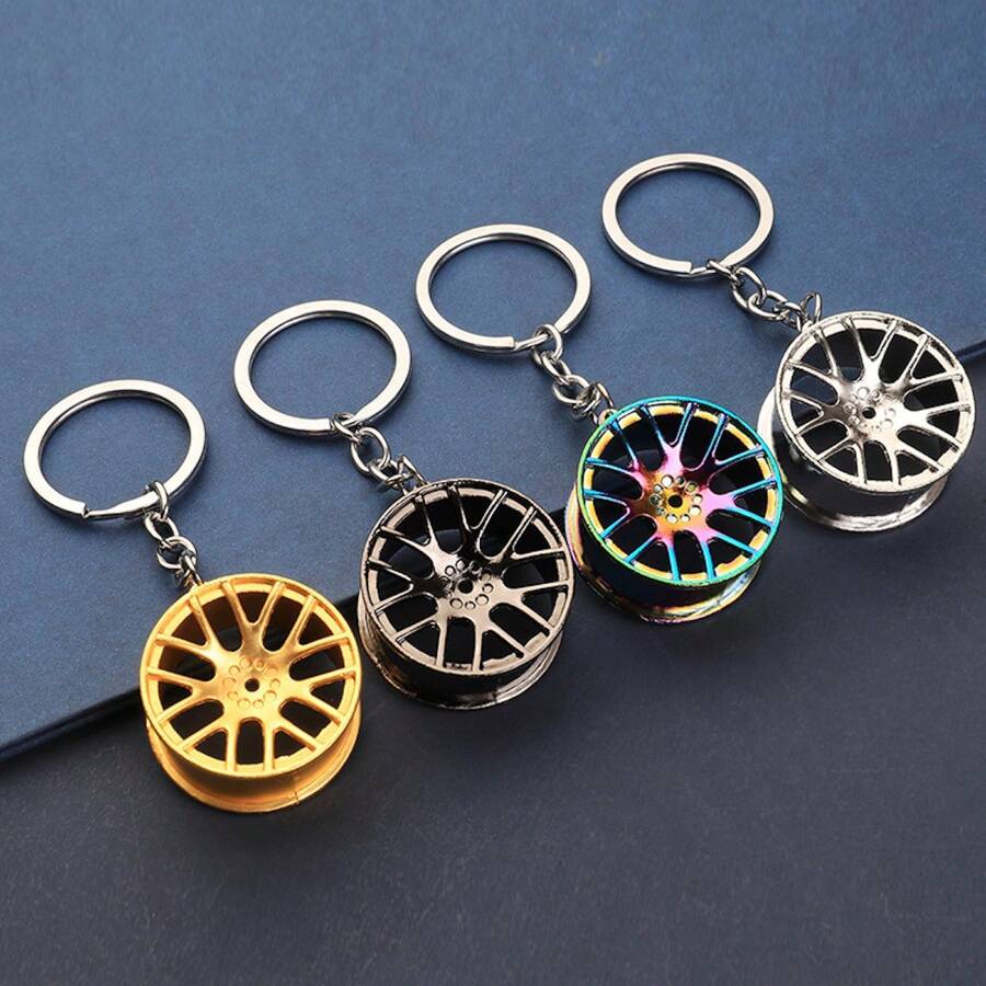 1pc Men's Multicolor Car Modification Metal Tire Keychain Pendant ...