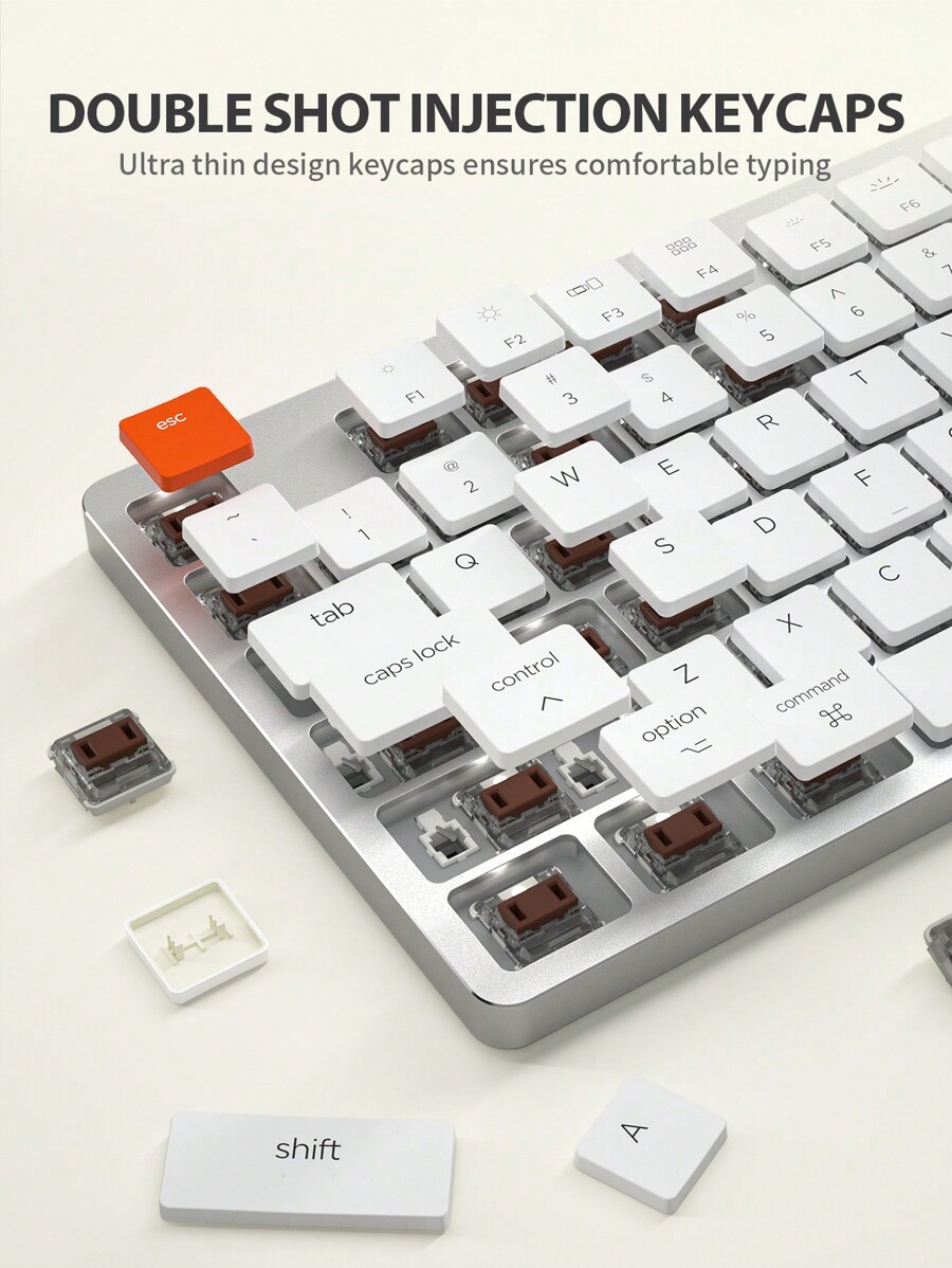 Taiahiro Ultra-Slim Wired Mechanical Keyboard with White LED Backlight ...