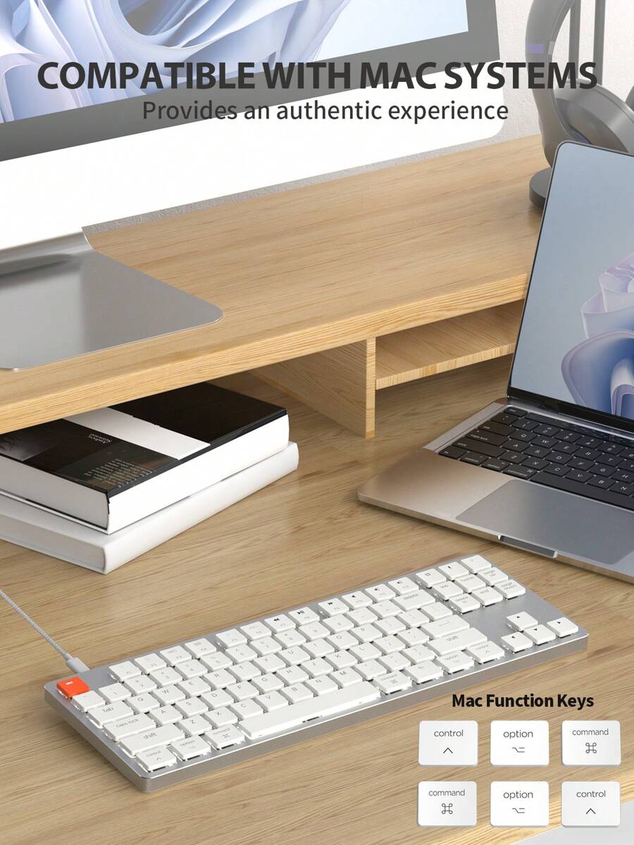 Taiahiro Ultra-Slim Wired Mechanical Keyboard with White LED Backlight ...