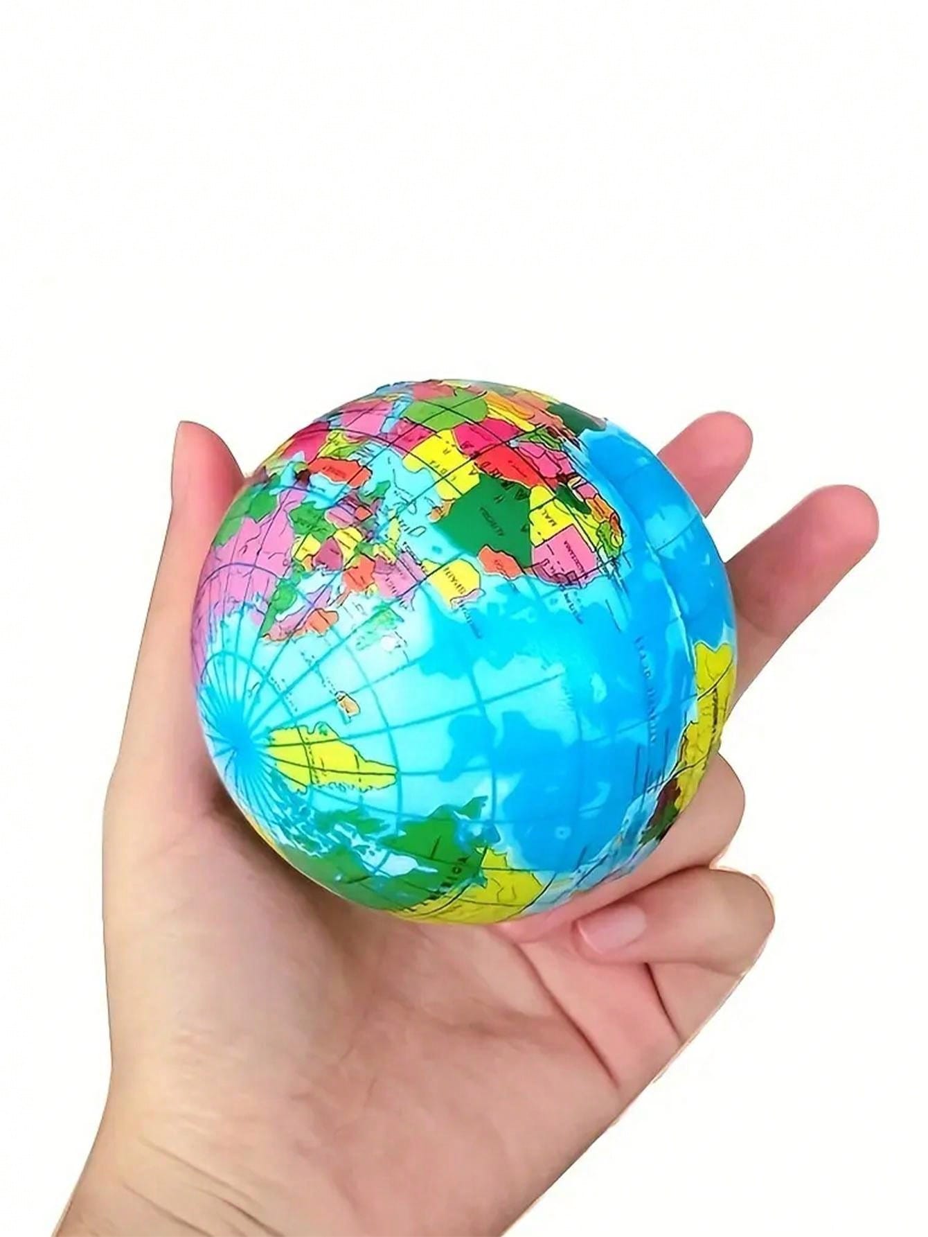 1pc Foam Ball World Map Toy With Soft And Elastic Texture For Stress ...