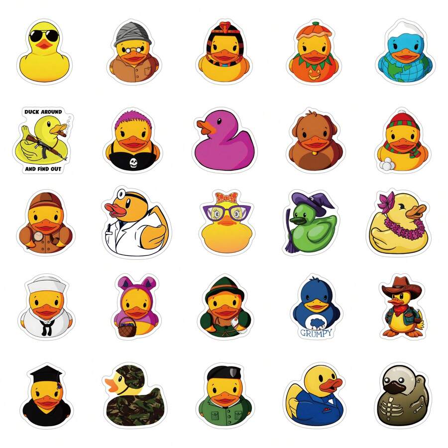 71pcs Duck Stickers, Cute Cartoon Aesthetic Graffiti Vinyl Waterproof ...