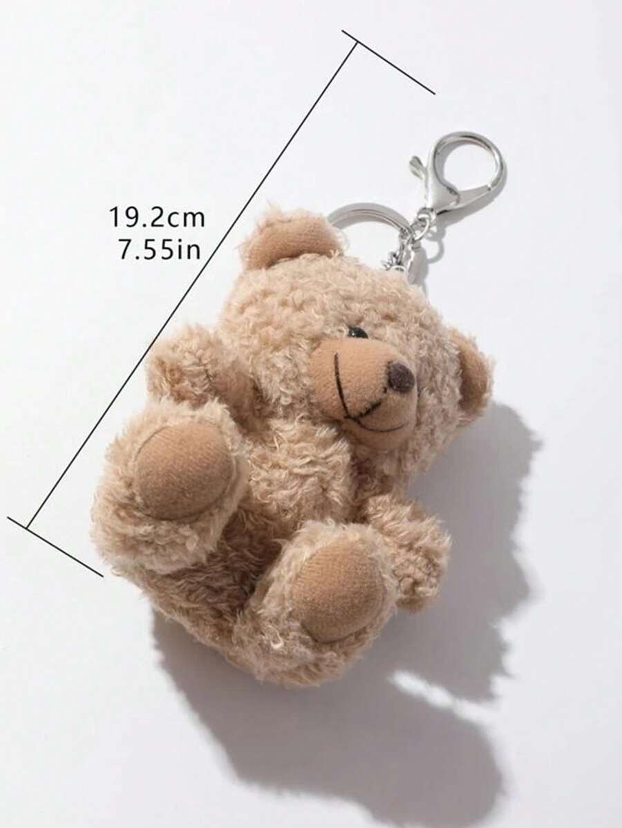 Plush Cartoon Bear Shaped Keychain Cute Key Ring Or Backpack Decoration ...