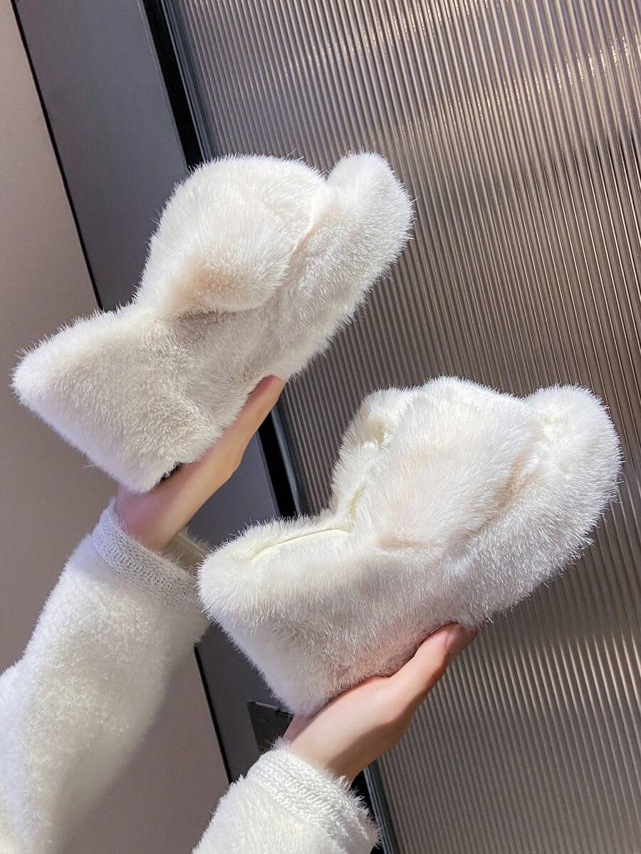 Women's Wedge Heel Platform Sandals Fuzzy Slippers With 9cm High Heel ...