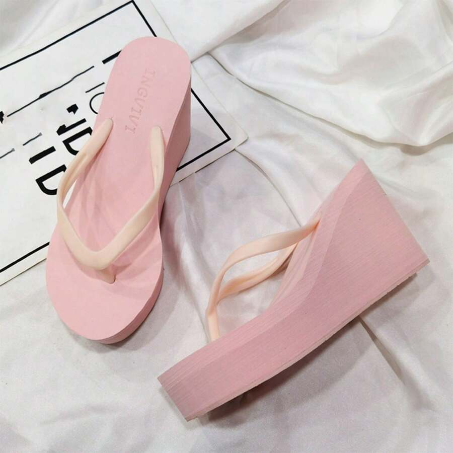 Women's Fashion 9.5CM High-Heel Flip Slippers, Comfortable High Heel ...