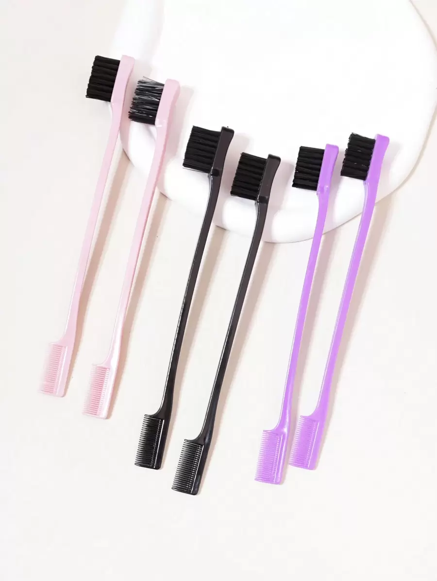 6pcs Hair Edge Brush Set For Women And Girls, Double-Sided Edge Control ...