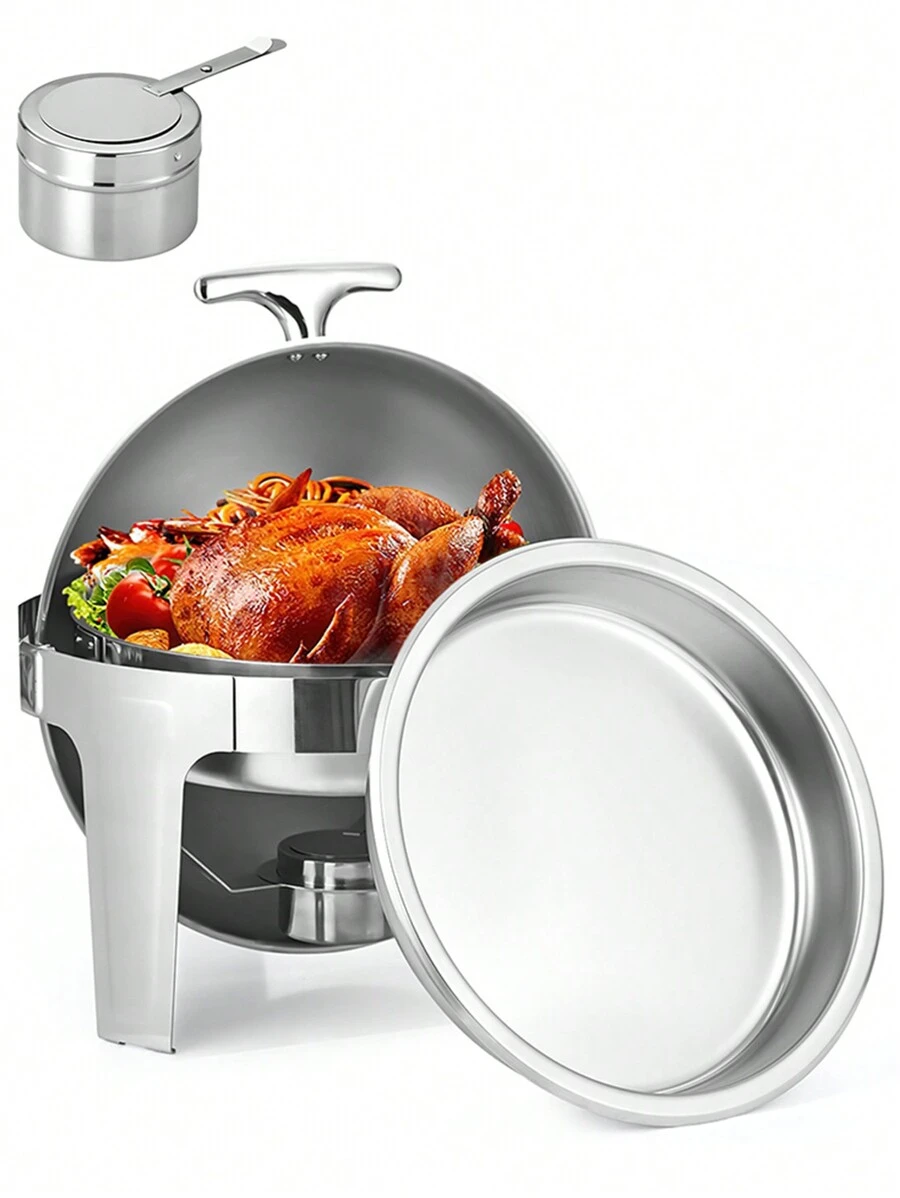 Round Dish Buffet Set, 6.8 Quart Catering Warmer Server Chafing Dish ...
