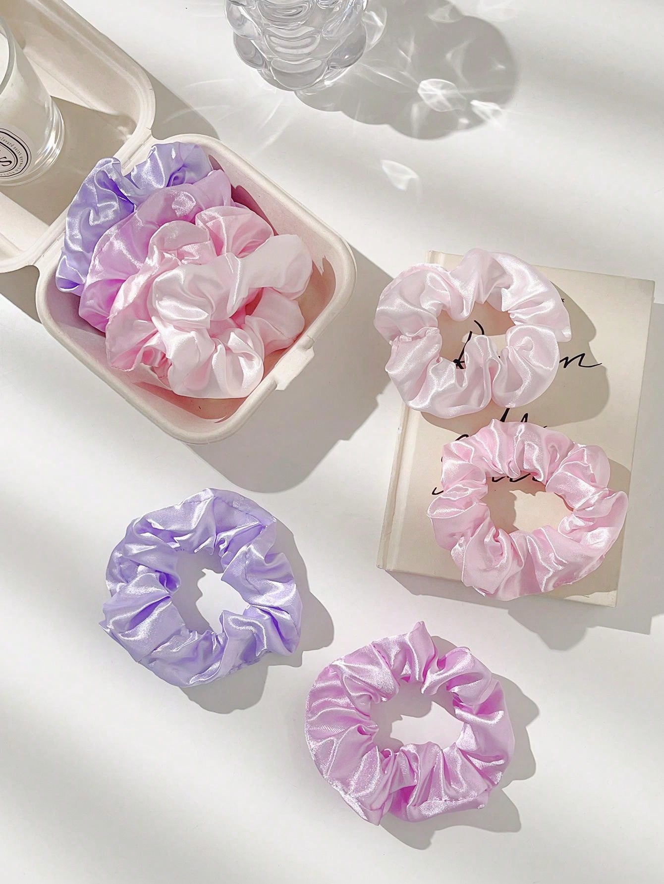 12/40pcs Women Fashion Cute Candy Color Elastic Hair Scrunchies Set ...