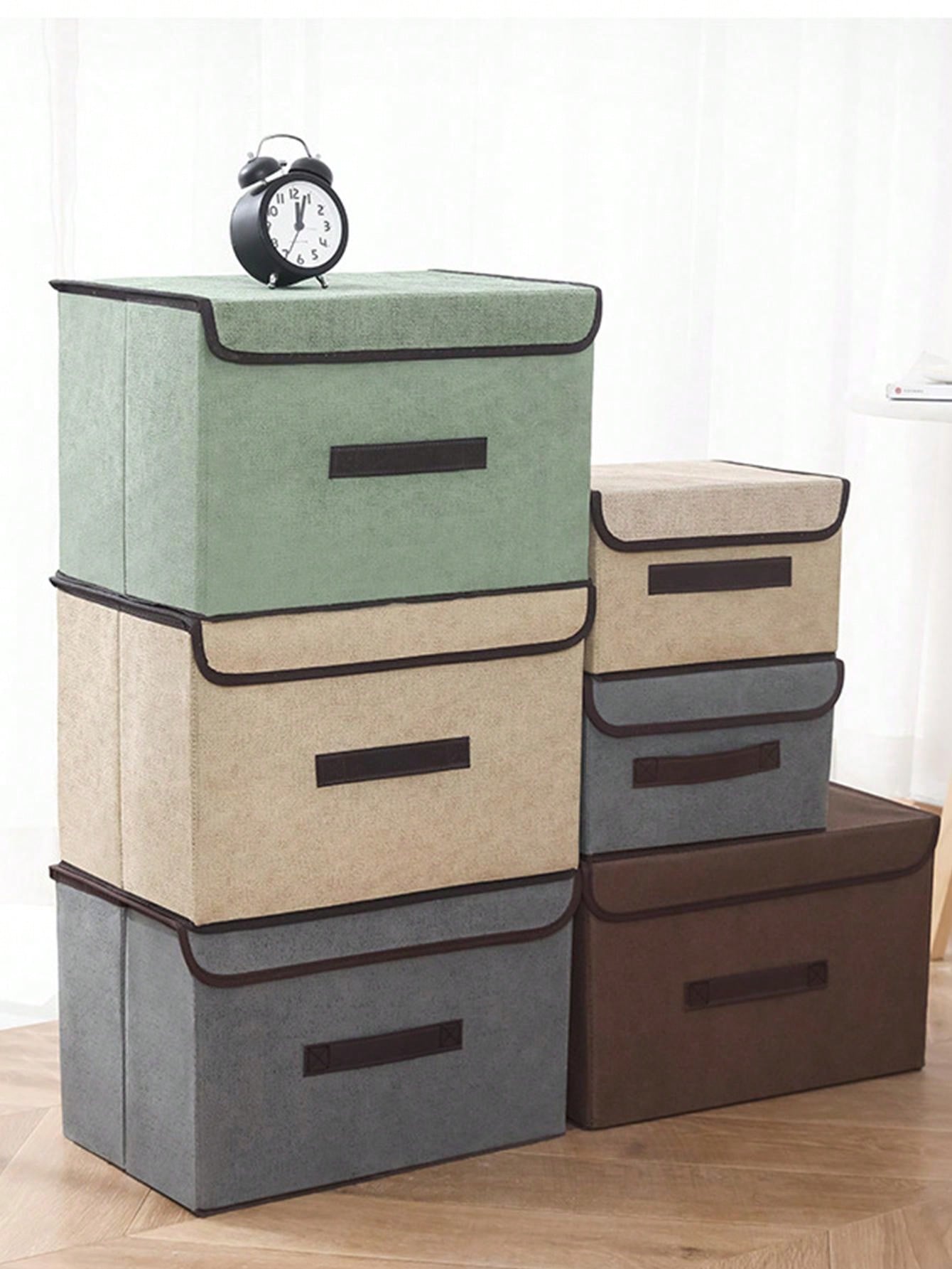 1pc Non-woven Fabric Clothes Storage Box, Japanese Style Two Tone ...