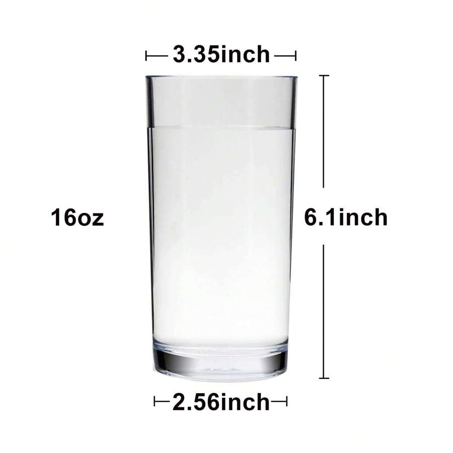 Youngever 8 Pack Plastic Water Tumbler, Plastic Glasses, Reusable ...