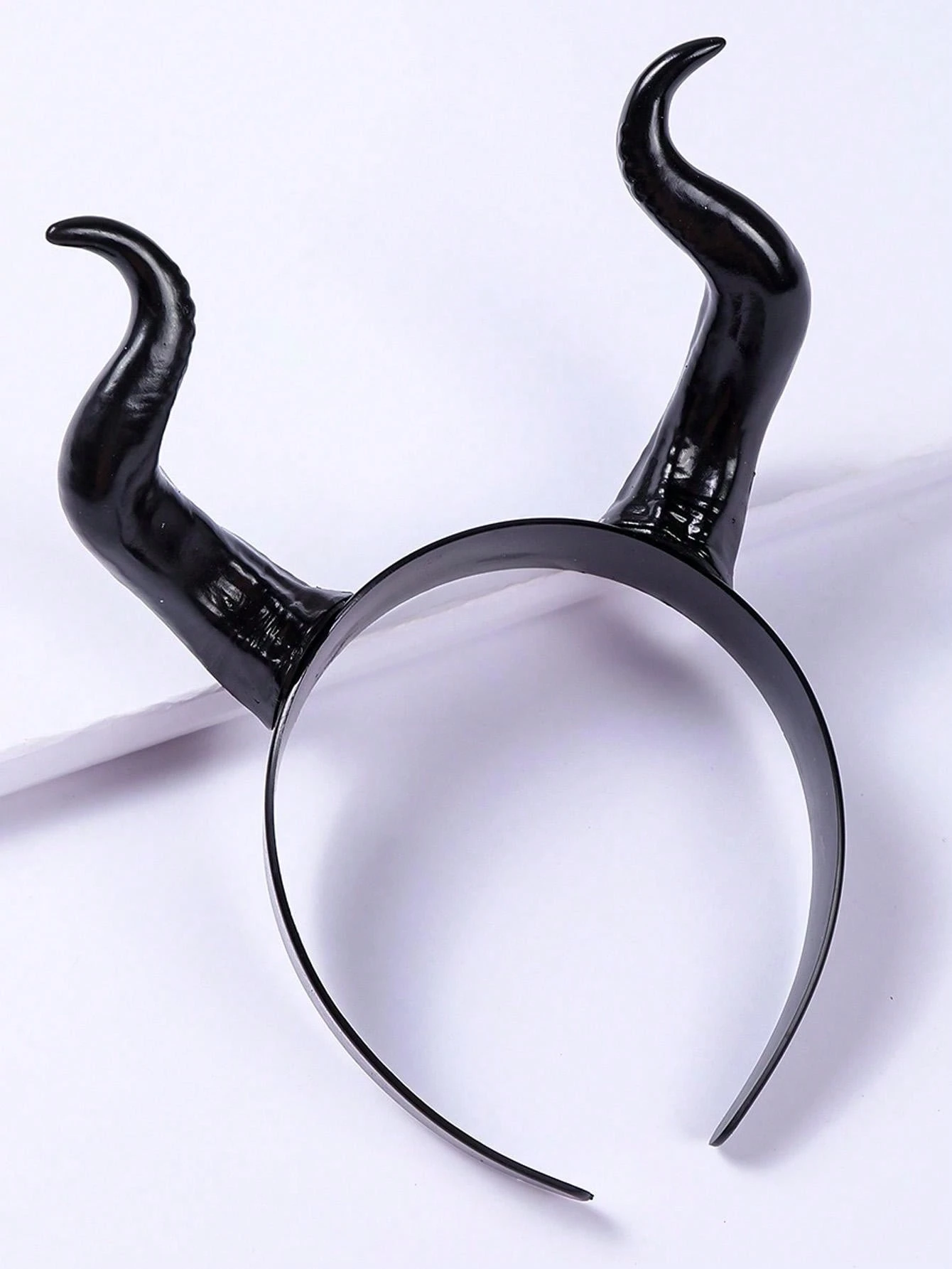 One Black Plastic Halloween Bull Horn Headband Devil Horn Hair ...