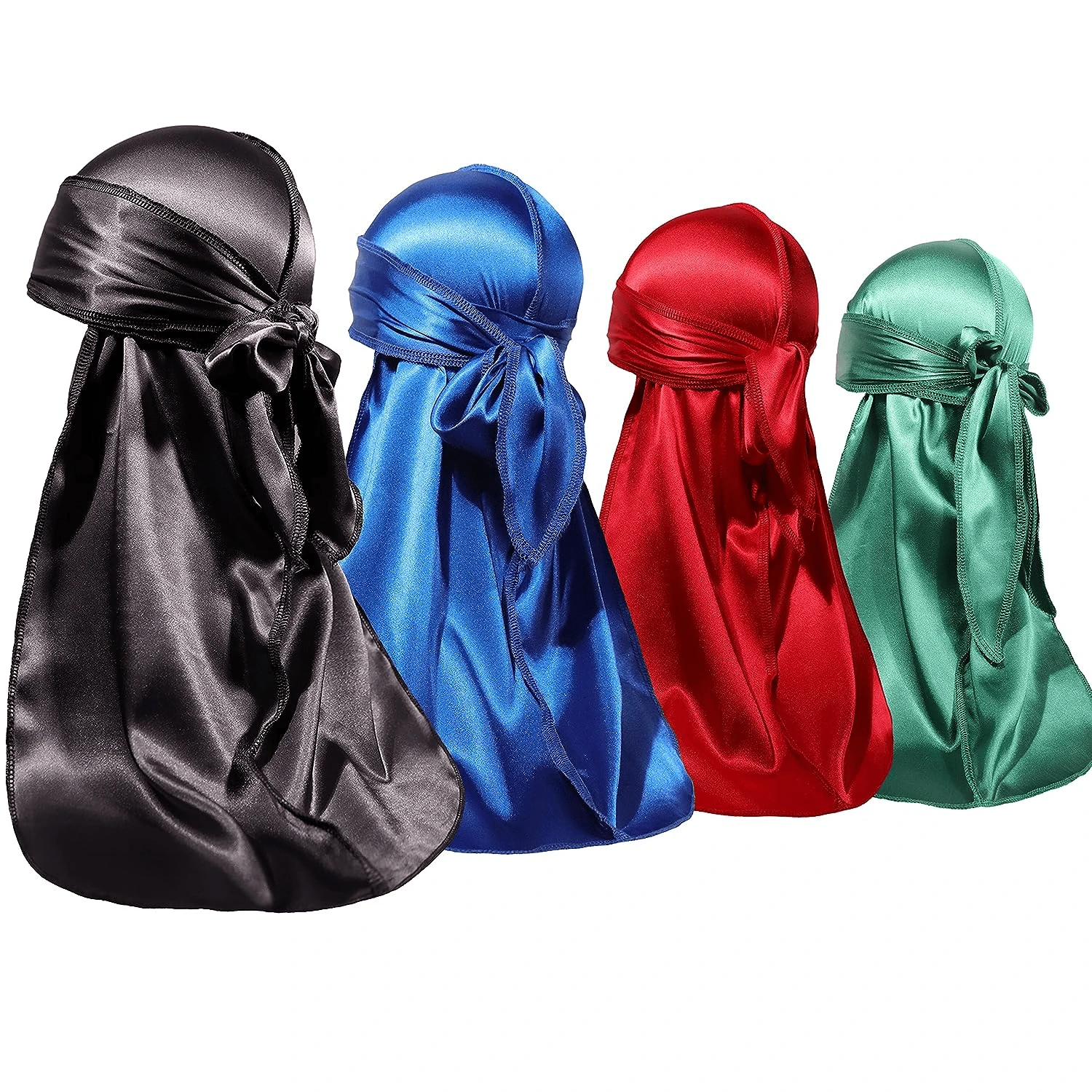 4pcs Silky Durags Silk Durag For Men Women Waves Silky Satin Durag