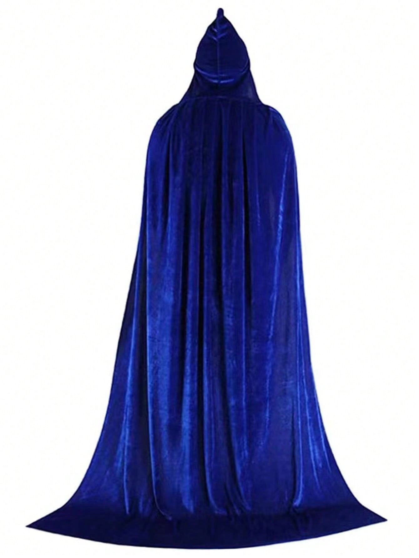 1 Capa De Terciopelo Azul Unisex Con Capucha Para Fiesta, Actuación De ...