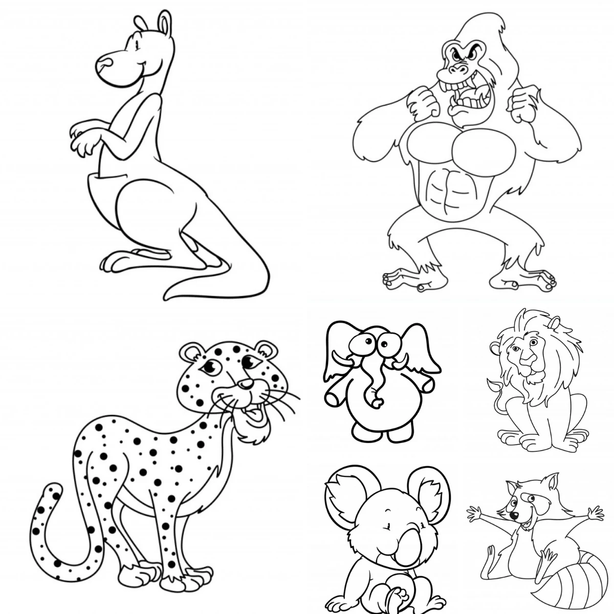 54 Drawings Of Animals To Color And Paint With Watercolors And Brush ...