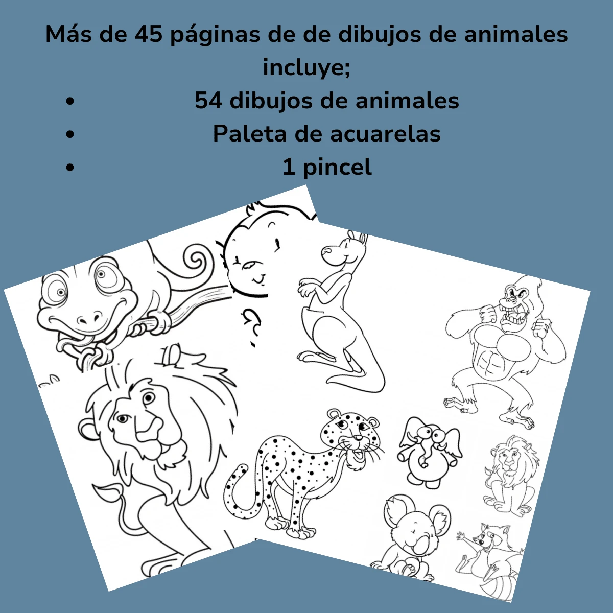 54 Drawings Of Animals To Color And Paint With Watercolors And Brush ...