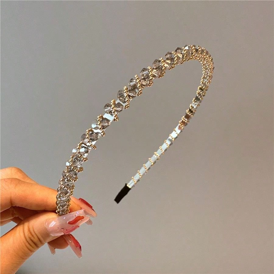 5pcs/set Women's Crystal Rhinestone Headbands With Beaded Edges ...