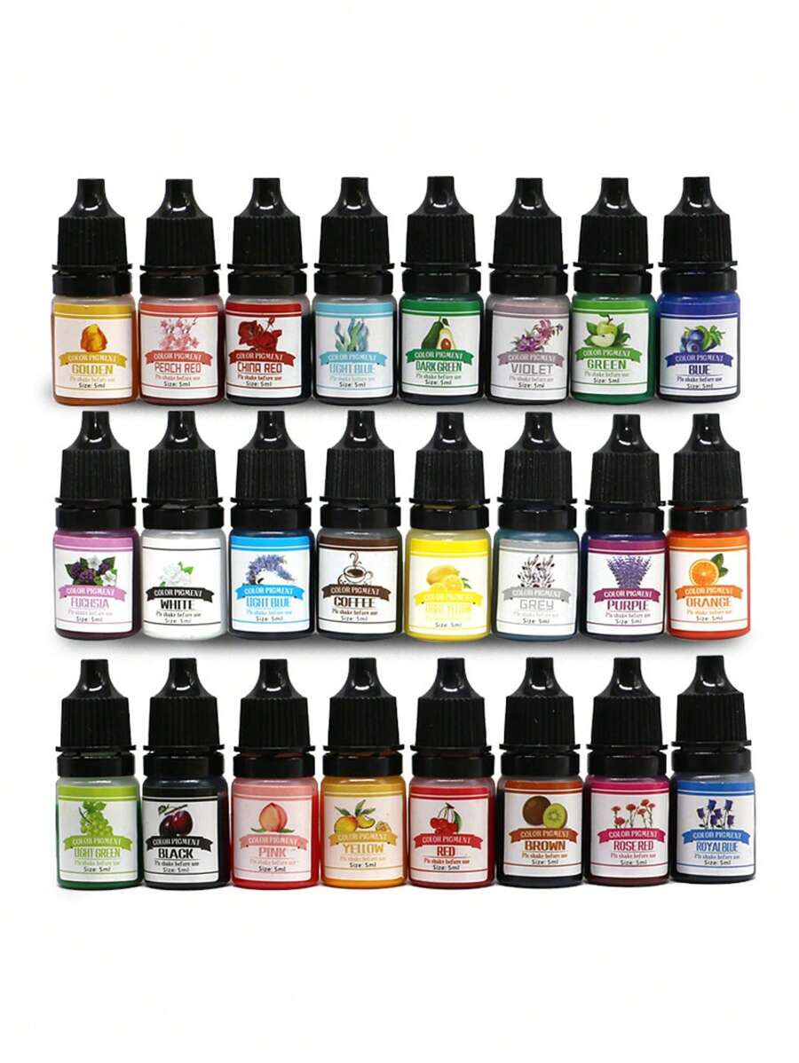 24pcs Epoxy Resin Pigment - 24 Colors Liquid Translucent Epoxy Resin ...