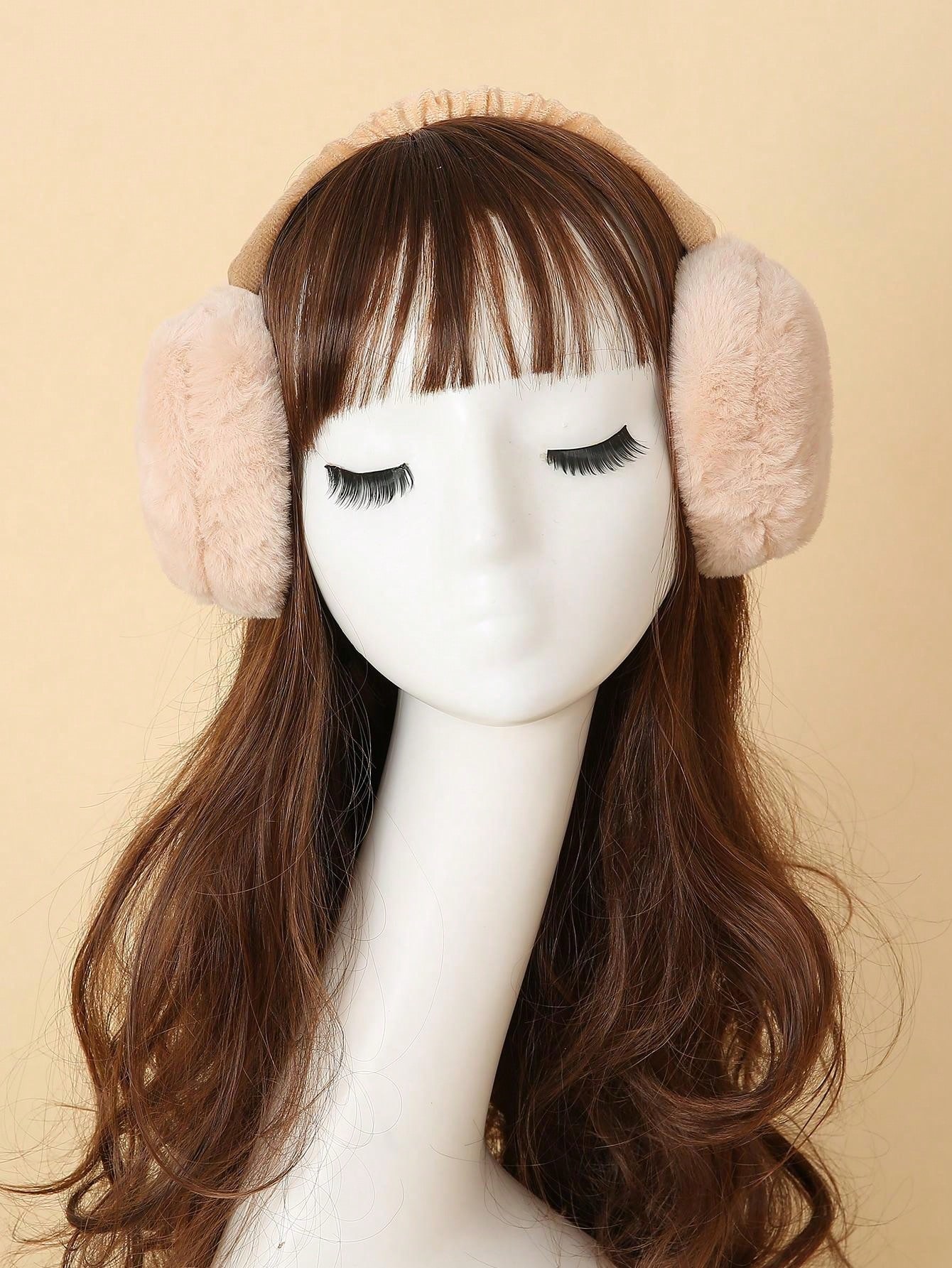 1PC Woman Accessories Plush Faux Fur Ear Muffs Winter Outdoor Plush ...