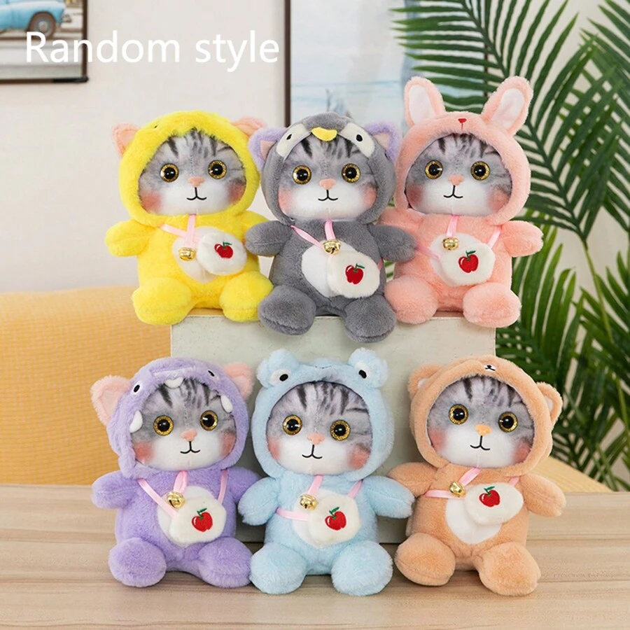 8in/21cm Random Cat Plush Toy Animal Transforming Doll Backpack ...