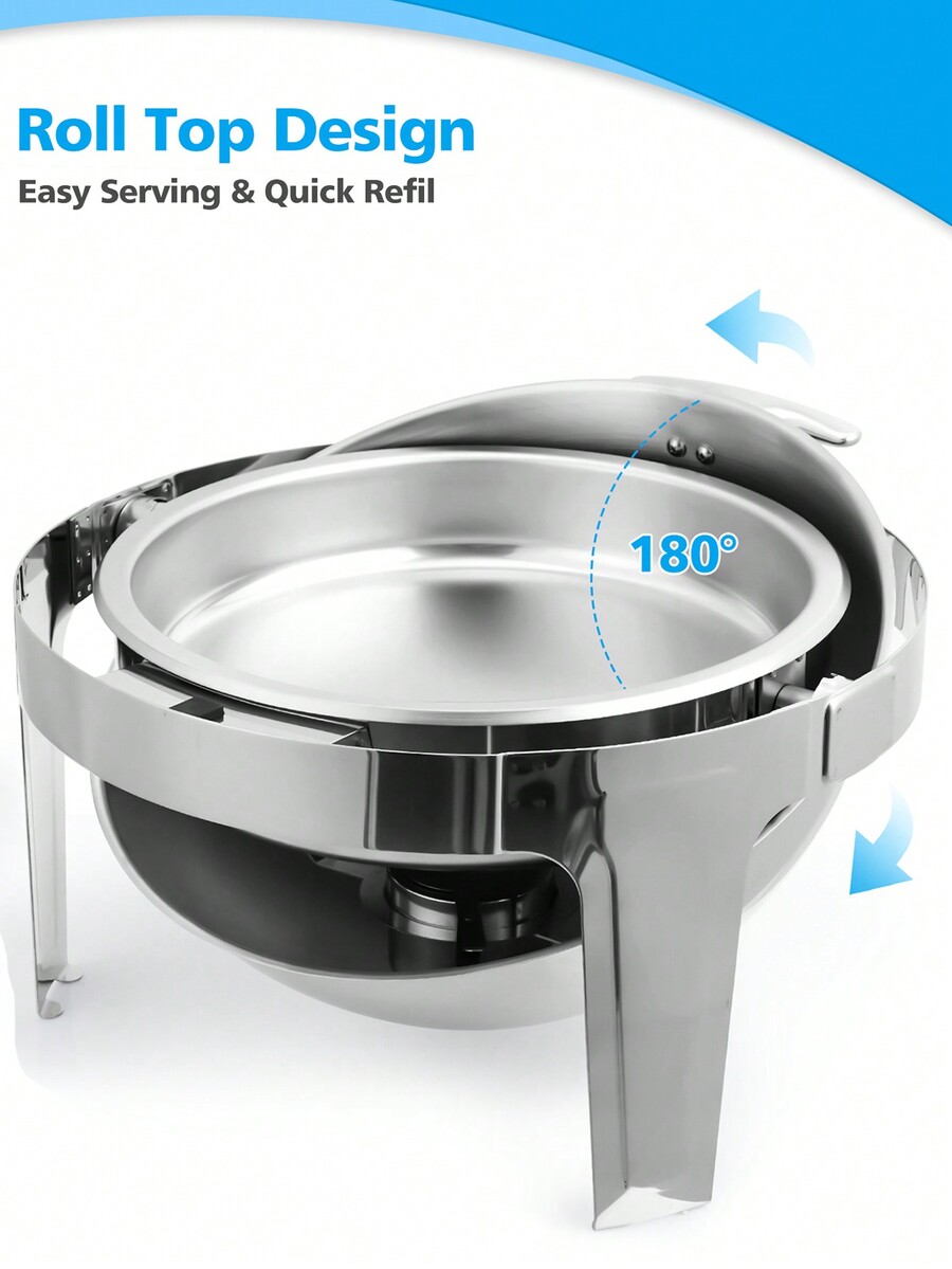2 Packs Round Dish Buffet Set, 6.8 Quart Catering Warmer Server Chafing ...