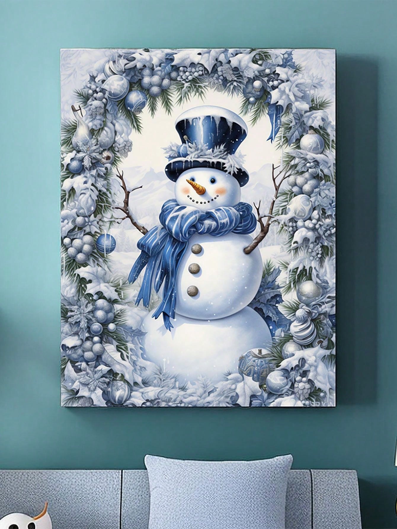 DIY Diamond painting Cute cartoon snowman with Christmas theme Diamond ...