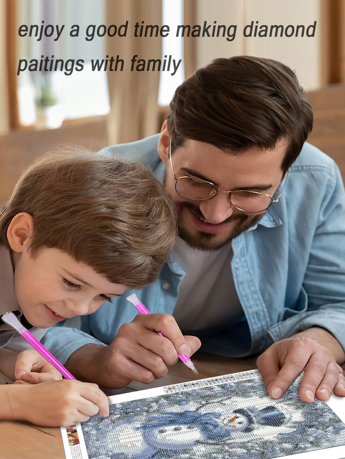 DIY Diamond painting Cute cartoon snowman with Christmas theme Diamond ...