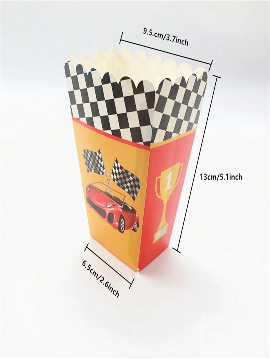 12 Pcs Racing Car Popcorn Boxes Mini Paper Popcorn Box Cardboard ...