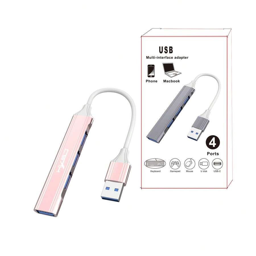 HXSJ Mini USB Type-C Hub Extensions, 4 Port USB Expander,3 USB 2.0 ...