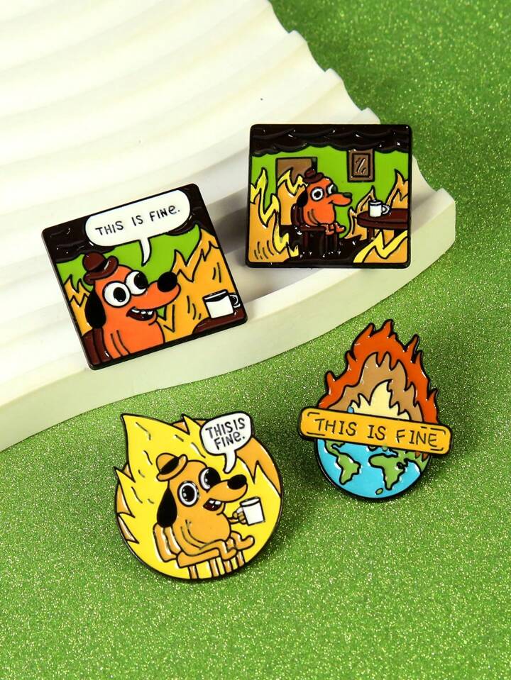 This Is Fine Cartoon Dog