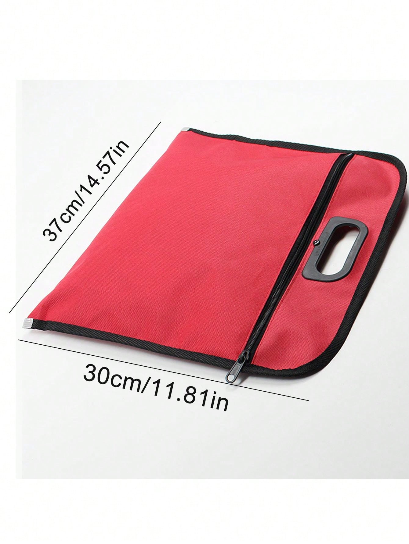 1pc Red A4 Size Document Bag, Briefcase File Folder For Meeting And ...