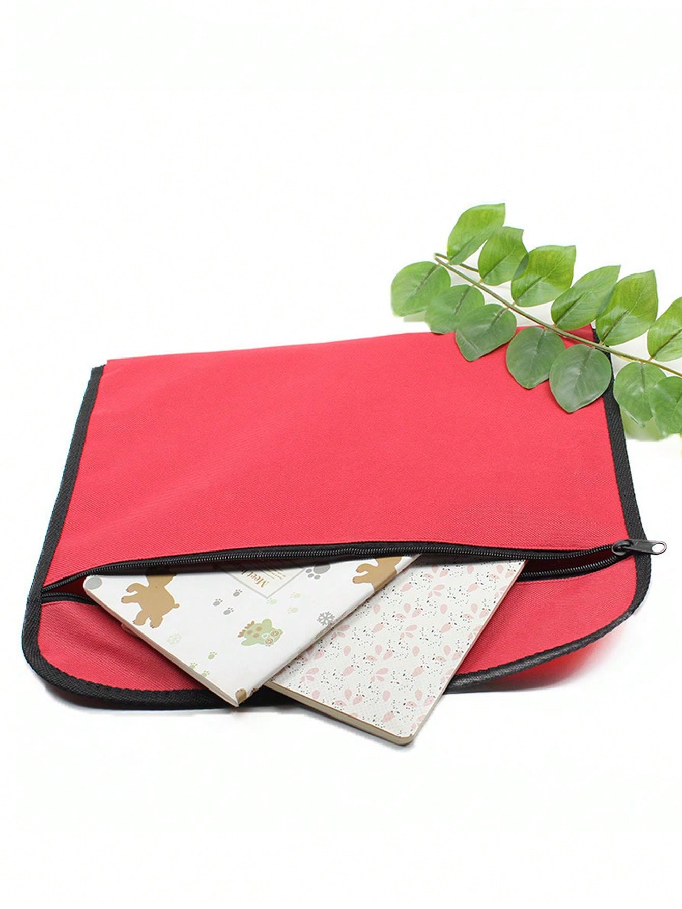 1pc Red A4 Size Document Bag, Briefcase File Folder For Meeting And ...