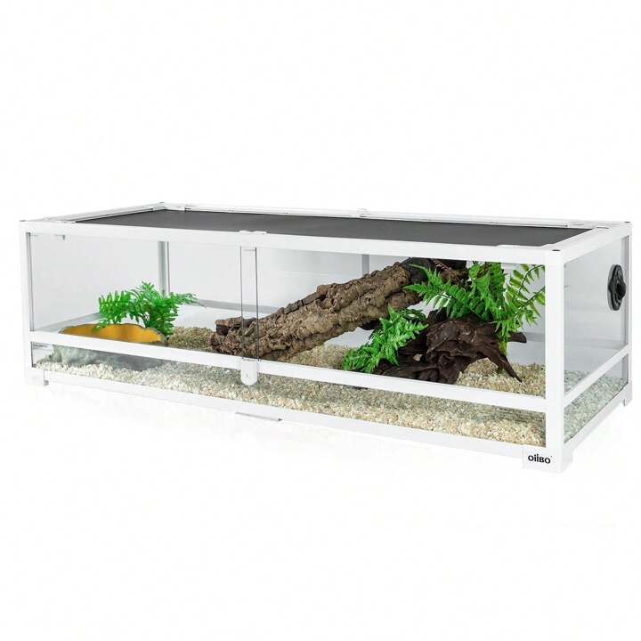 OIIBO Full Glass Front Opening Reptile Tank Terrarium,, 60% OFF