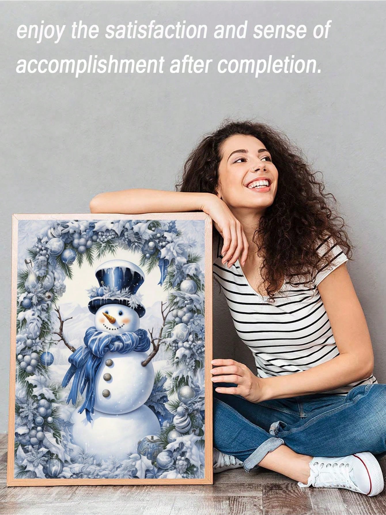 DIY Diamond painting Cute cartoon snowman with Christmas theme Diamond ...