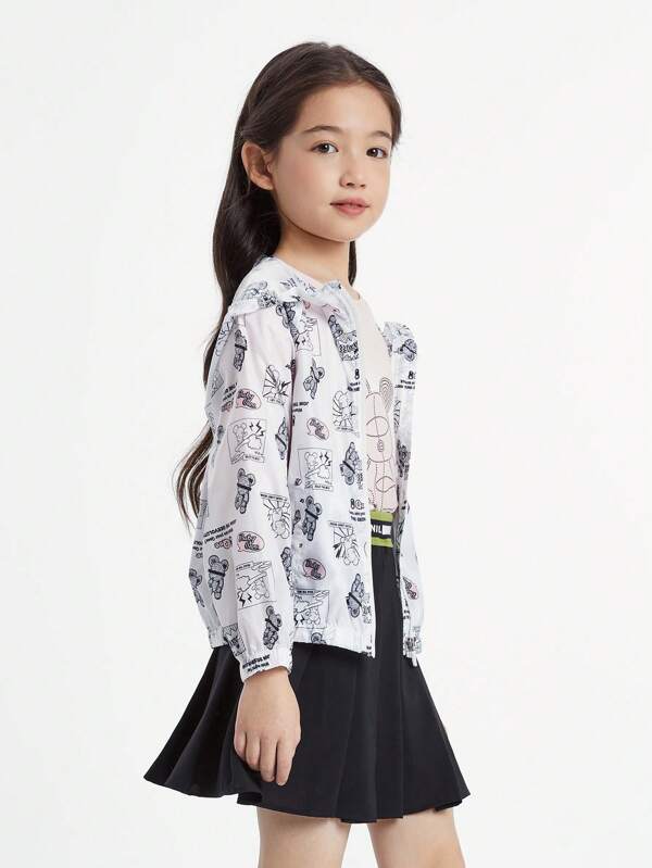 Annil Girls' Sun Protection Lightweight Jacket, White | SHEIN USA