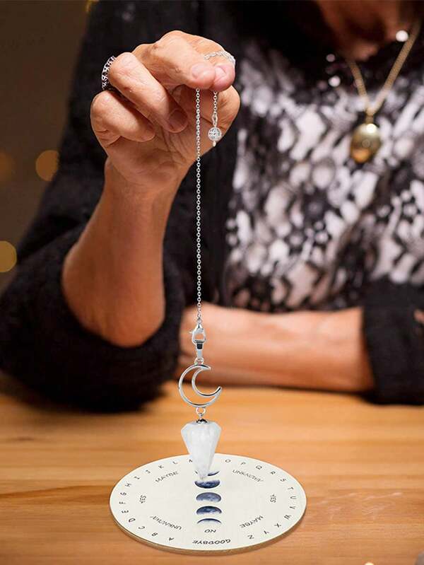 1pc Spiritual Crystal Pendulum for Divination Healing Moon Natural ...