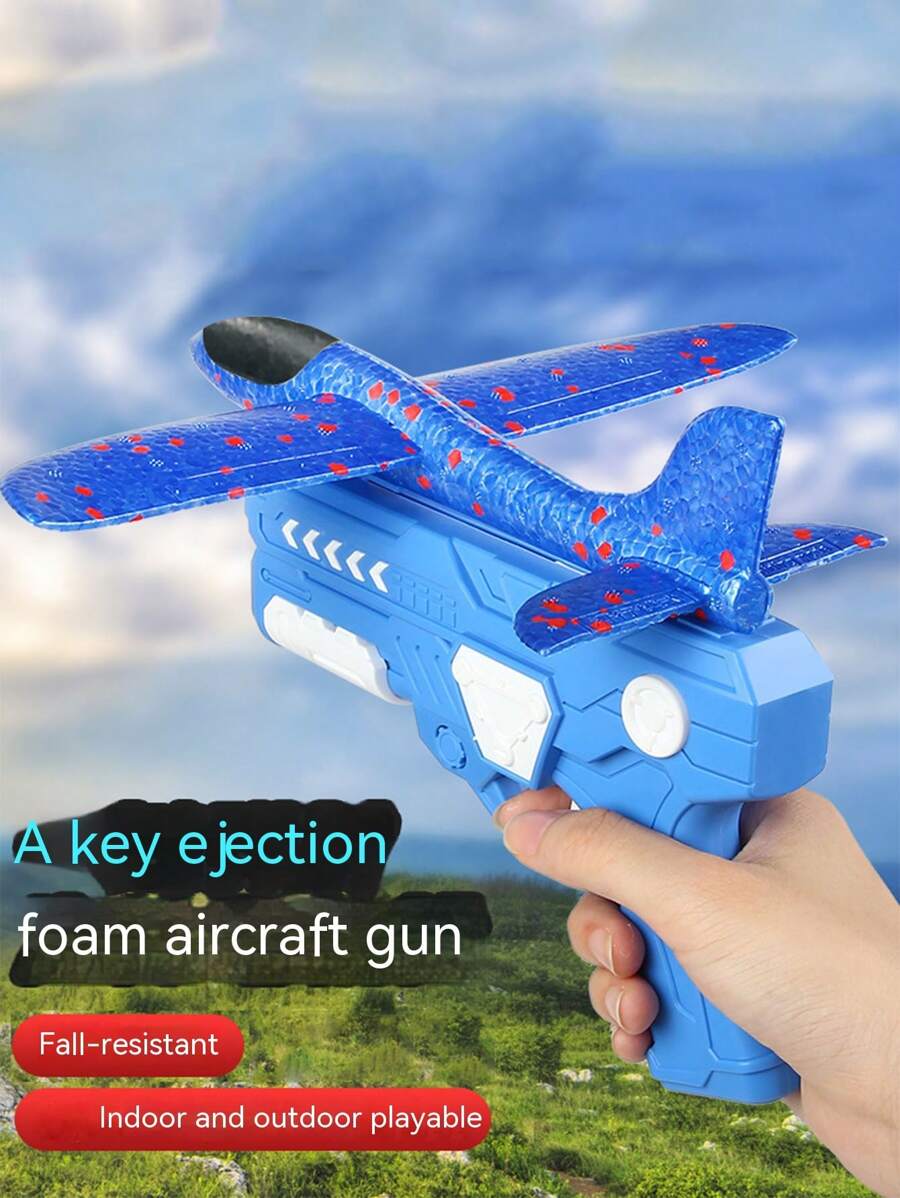 Foam Launching Toy Airplane Gun Interactive Outdoor Hand Throwing ...